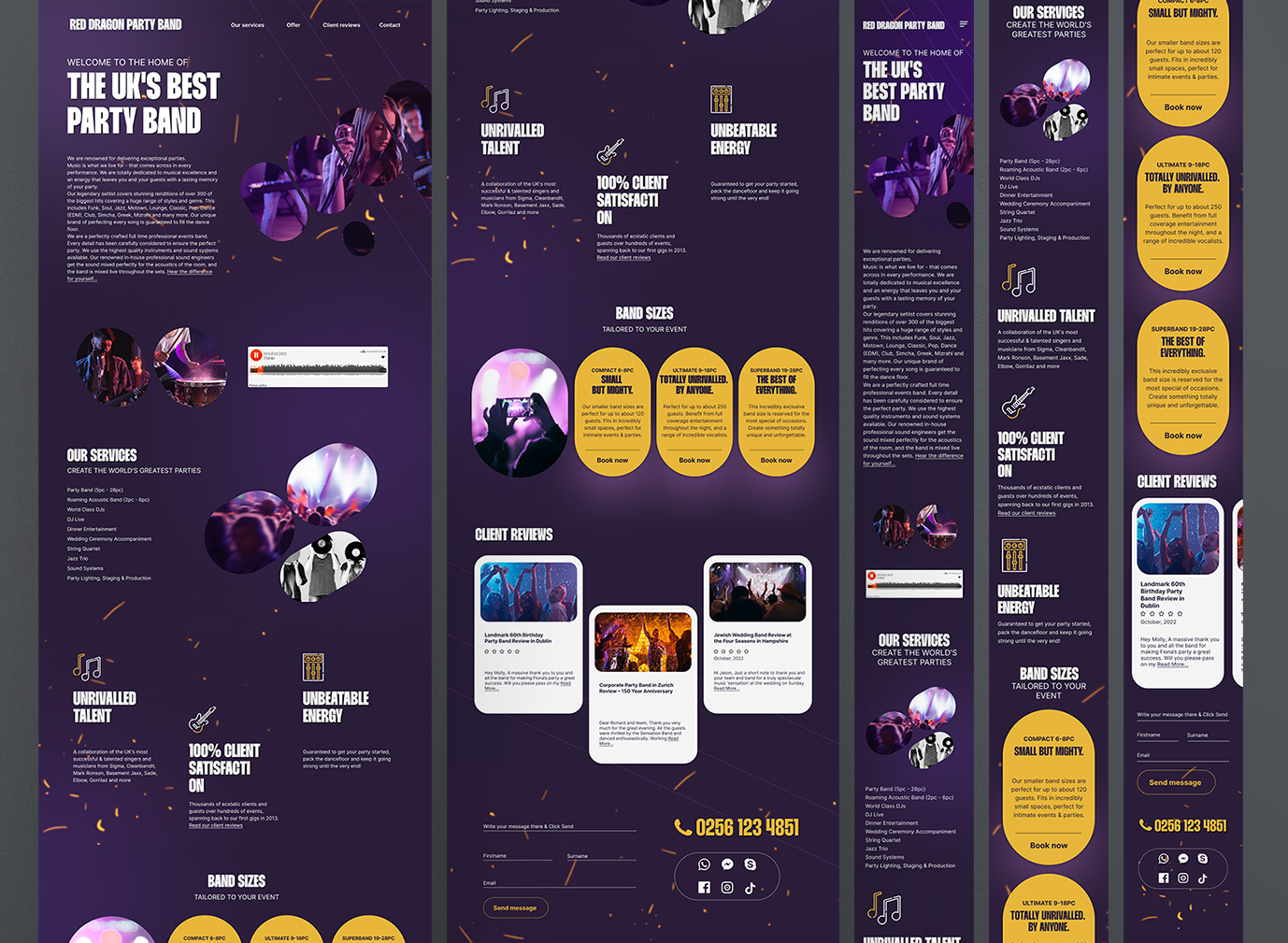 Website project UX/UI Design RWD - Best Music Band - A.Feretycka- Portfolio